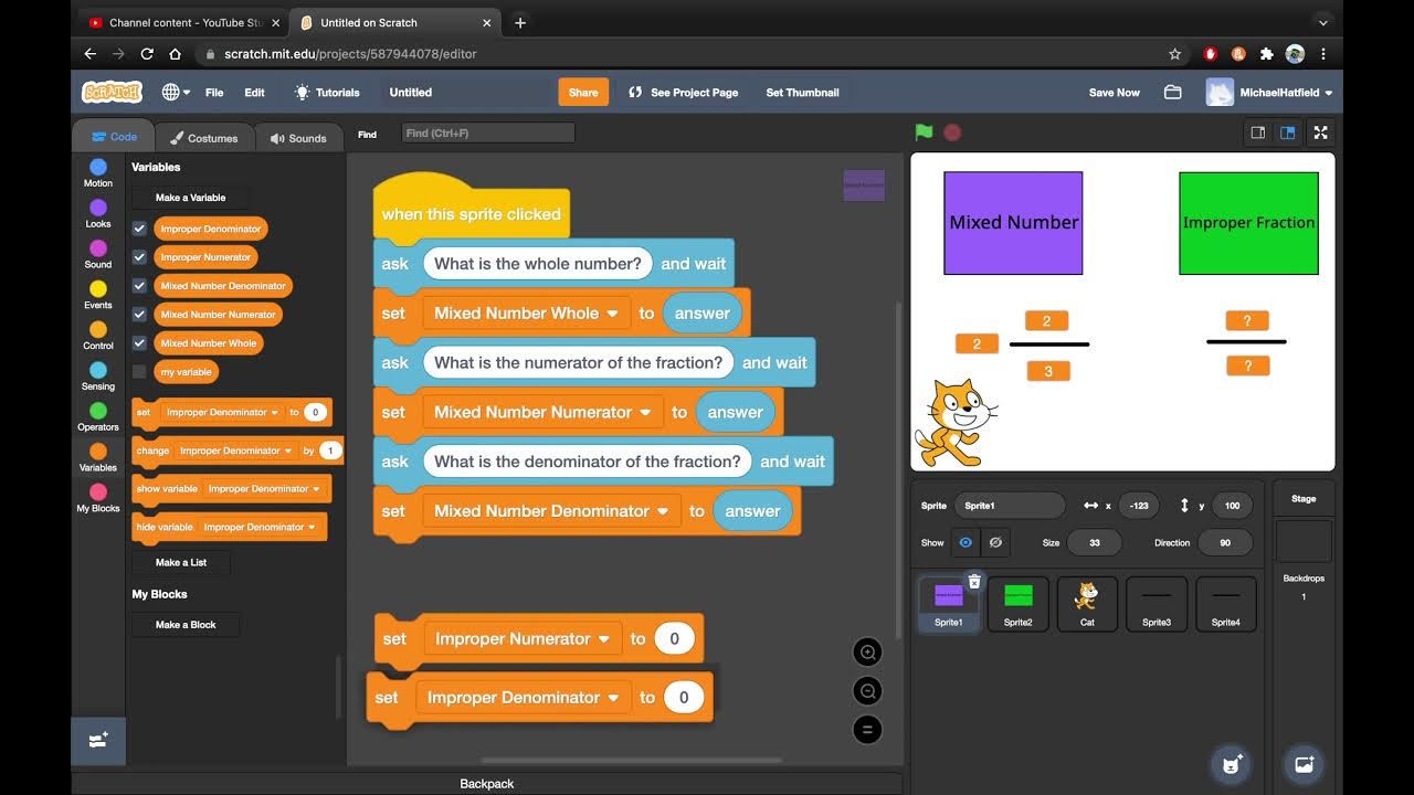 Math with Scratch - Fraction Converter (Mixed/Improper) - YouTube