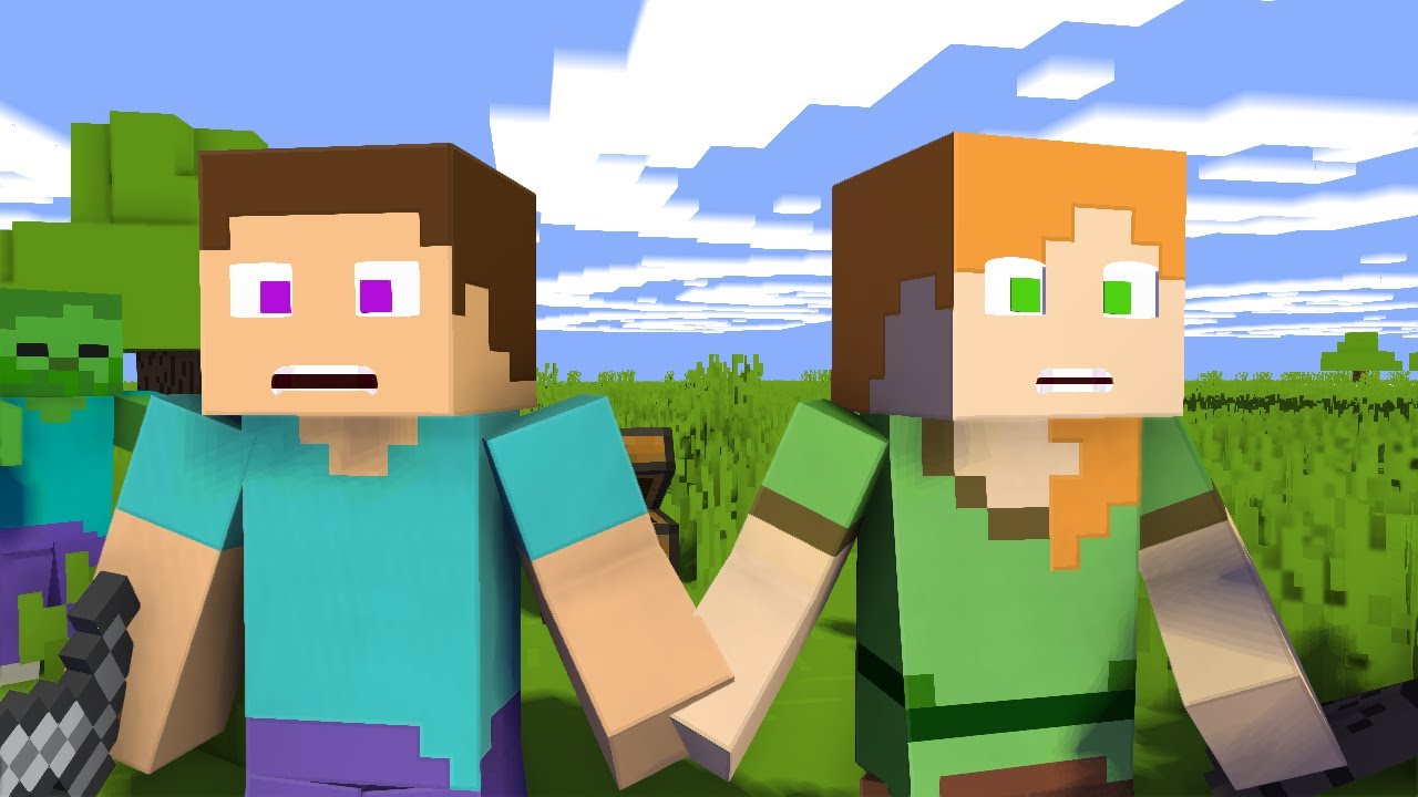 "Alex and Steve" Life Minecraft Music Video Animated ('Fly Away' Song ...
