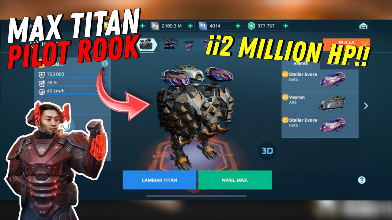 TENEMOS el PILOTO al MAXIMO para el TITAN ROOK!! 🔥 | War Robots iOS ...
