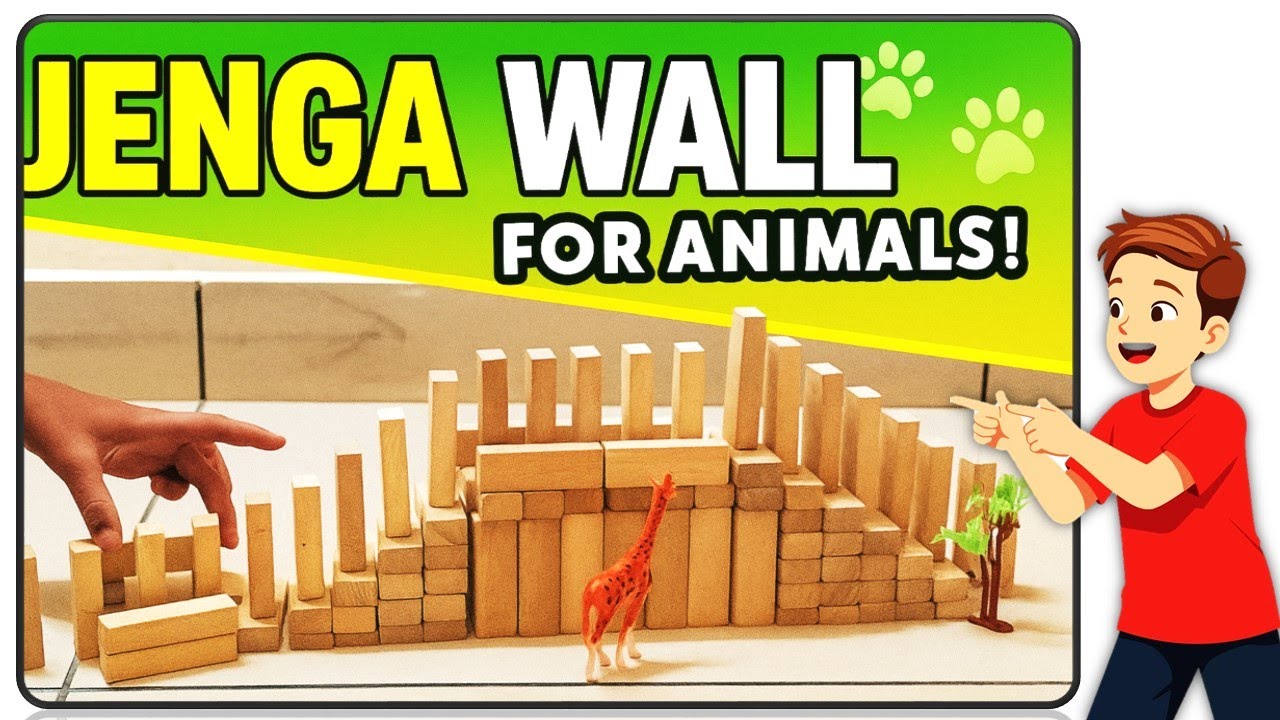 Building a Jenga Wall for Animals! Fun and Interactive Habitat Ideas 🐵🐔 ...