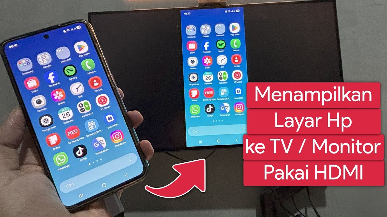 Cara Menampilkan Layar Hp ke TV/Monitor Menggunakan HDMI - YouTube