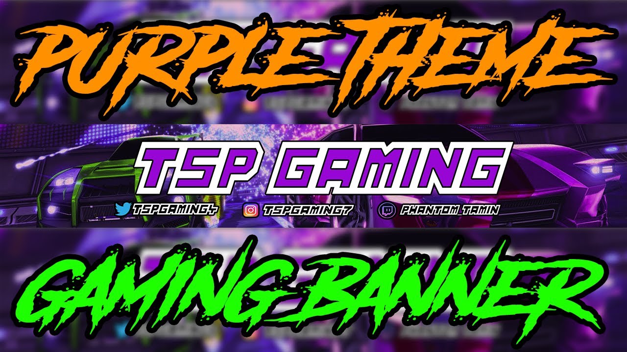PURPLE Gaming Banner AND Logo | TSP Gaming | On Photoshop!! - YouTube