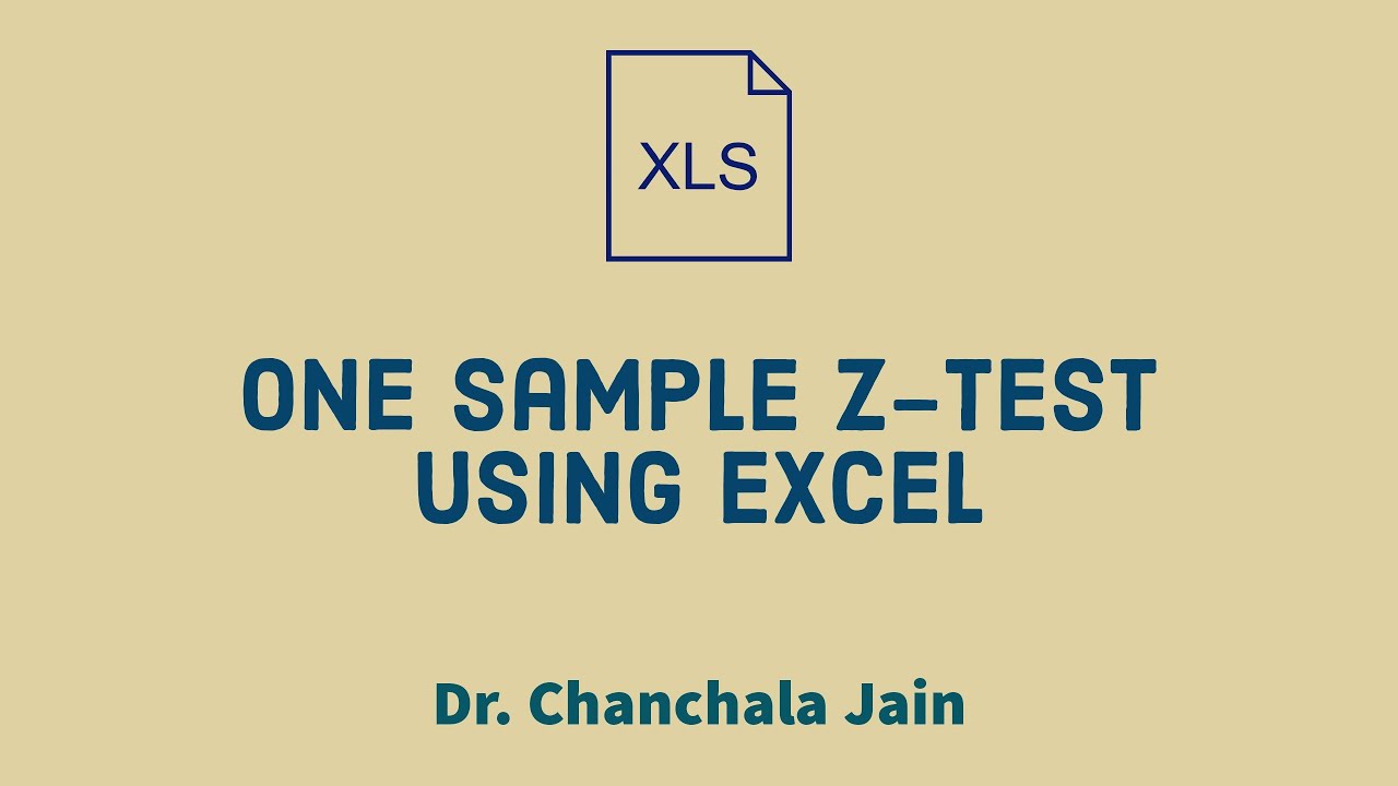 One Sample Z Test using Excel - YouTube