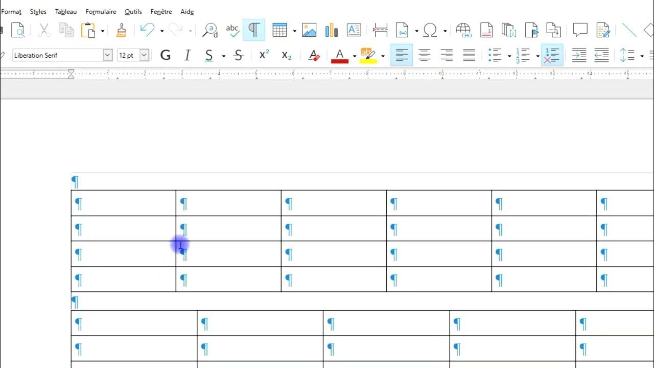 fusionner deux tableaux dans LibreOffice Writer - YouTube