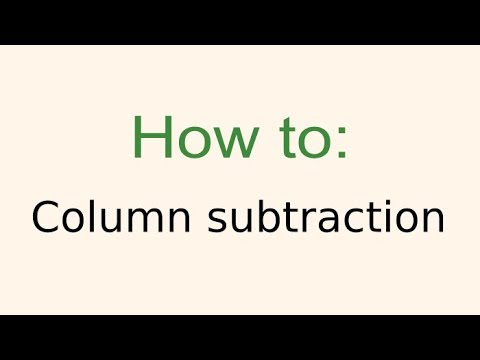 Column subtraction - YouTube