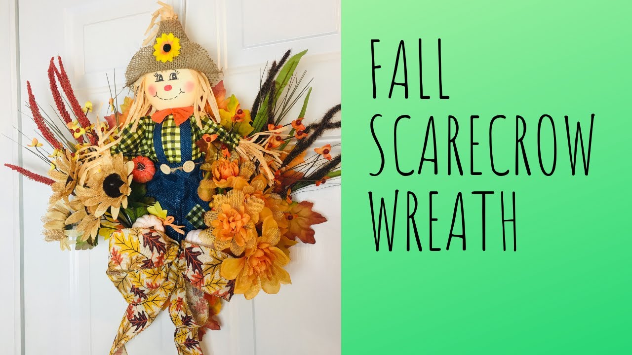 Fall Dollar Tree Scarecrow Splatter Screen DIY Wreath - YouTube