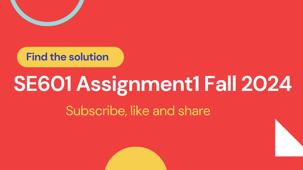 SE601 Assignment1 Fall 2024 - YouTube