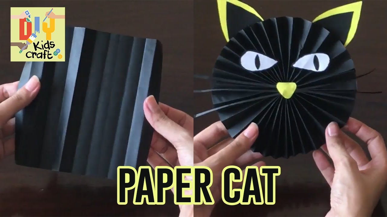 How to make easy paper cat craft for kids | Diy easy cat craft ideas ...