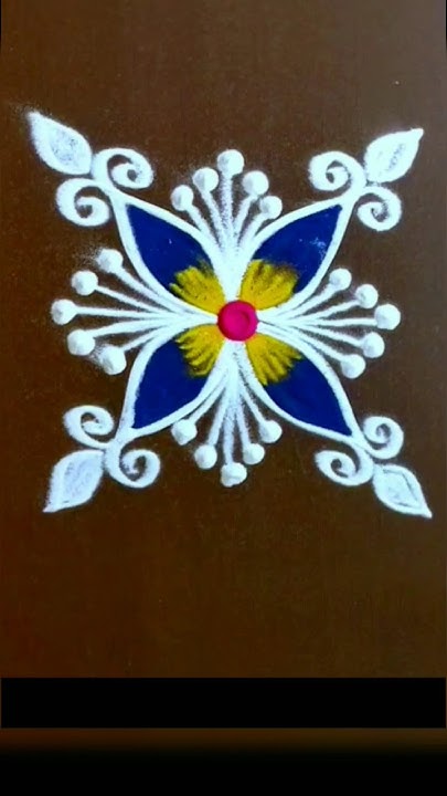 Very easy method rangoli design 🌹#shorts #kolam #trending #rangoli # ...