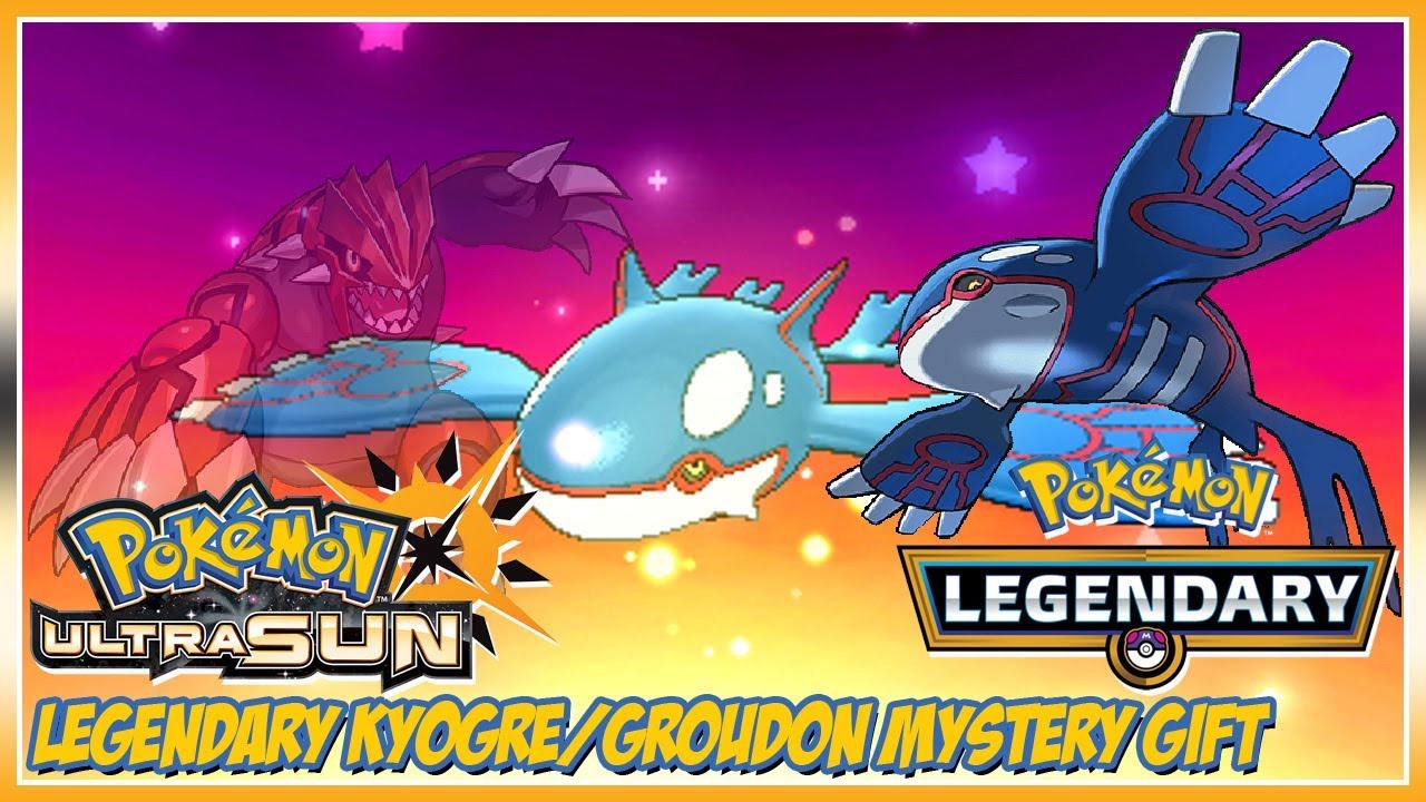 Pokémon Ultra Sun & Ultra Moon Legendary Kyogre/Groudon Mystery Gift ...