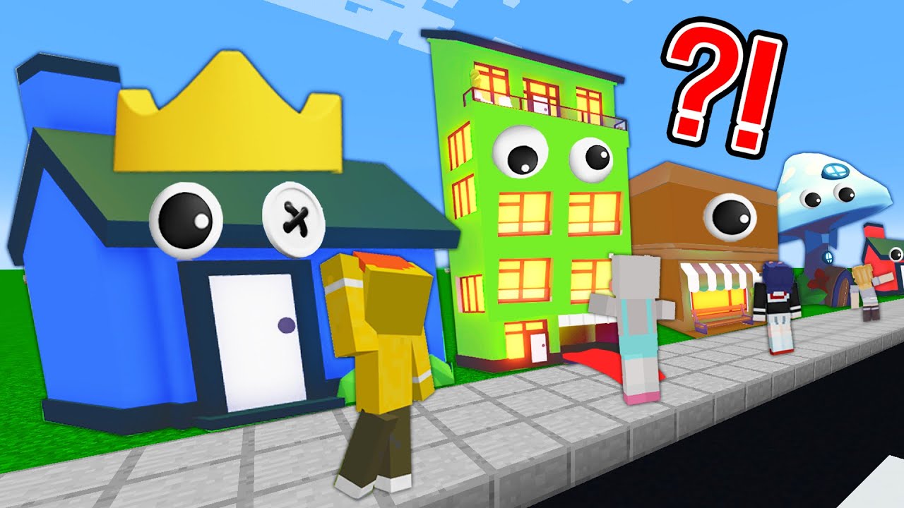 마크에서 레인보우프렌즈 하우스 만들기!? [무지개집짓기] Building a Rainbow Friends House in ...