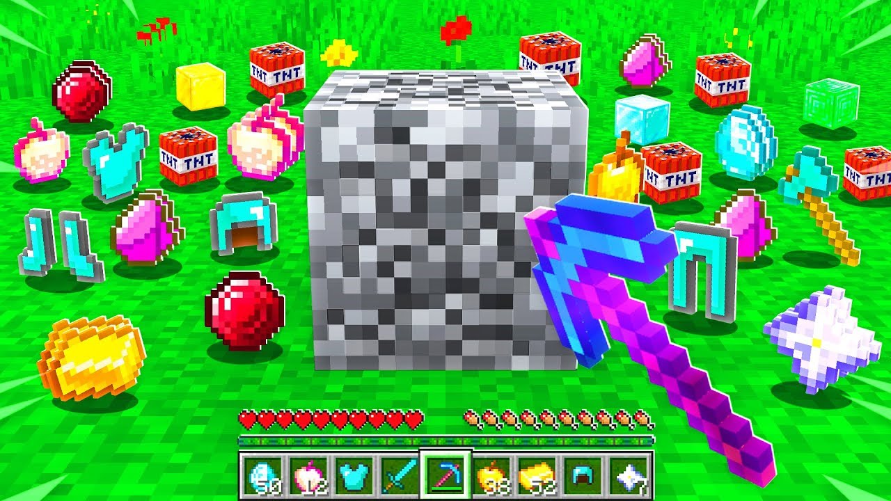 MINECRAFT, But ITEM DROPS ARE MULTIPLIED and LUCKY EVERY SECOND ...