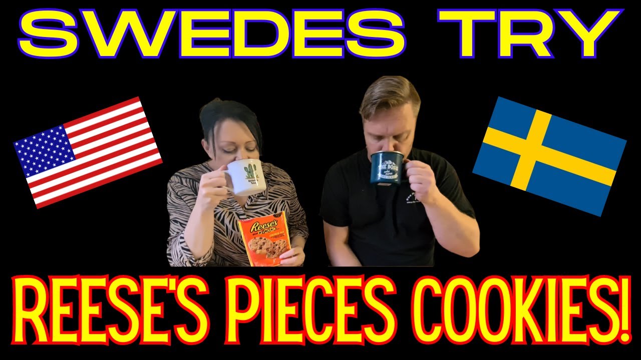Swedes bake and try Betty Crocker Reese's Pieces cookies! - YouTube