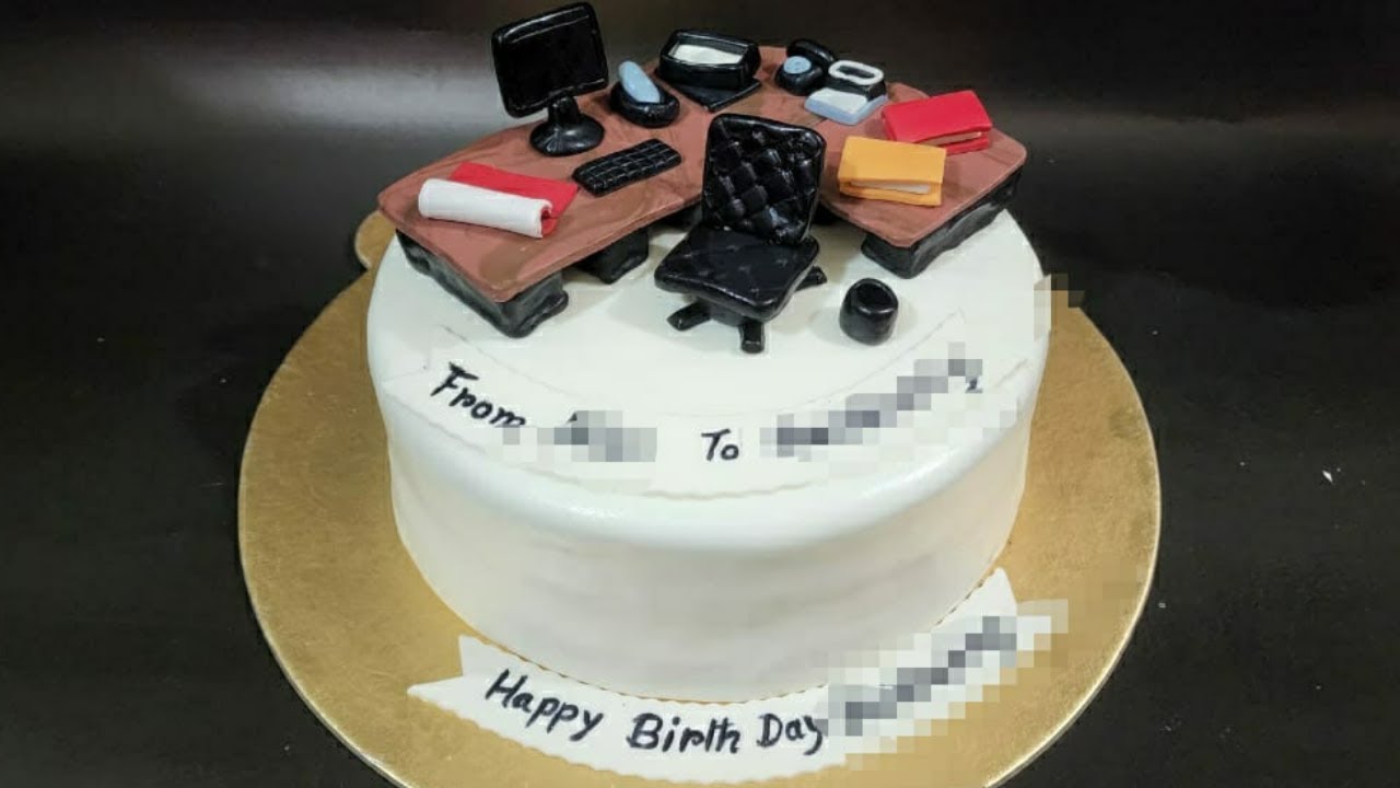 Office theme cake tutorial | Fatema's Dream Bakery. - YouTube