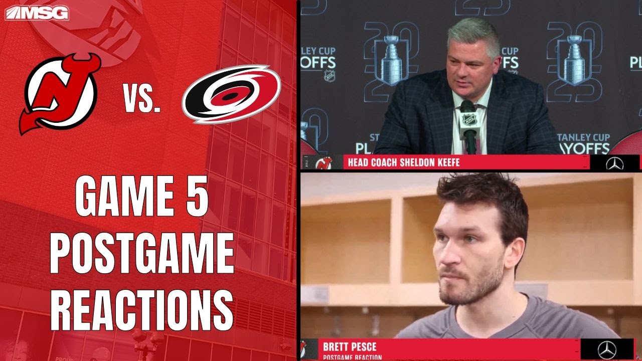 Head Coach Sheldon Keefe & NJ Devils React To Game 5 Elimination Loss ...