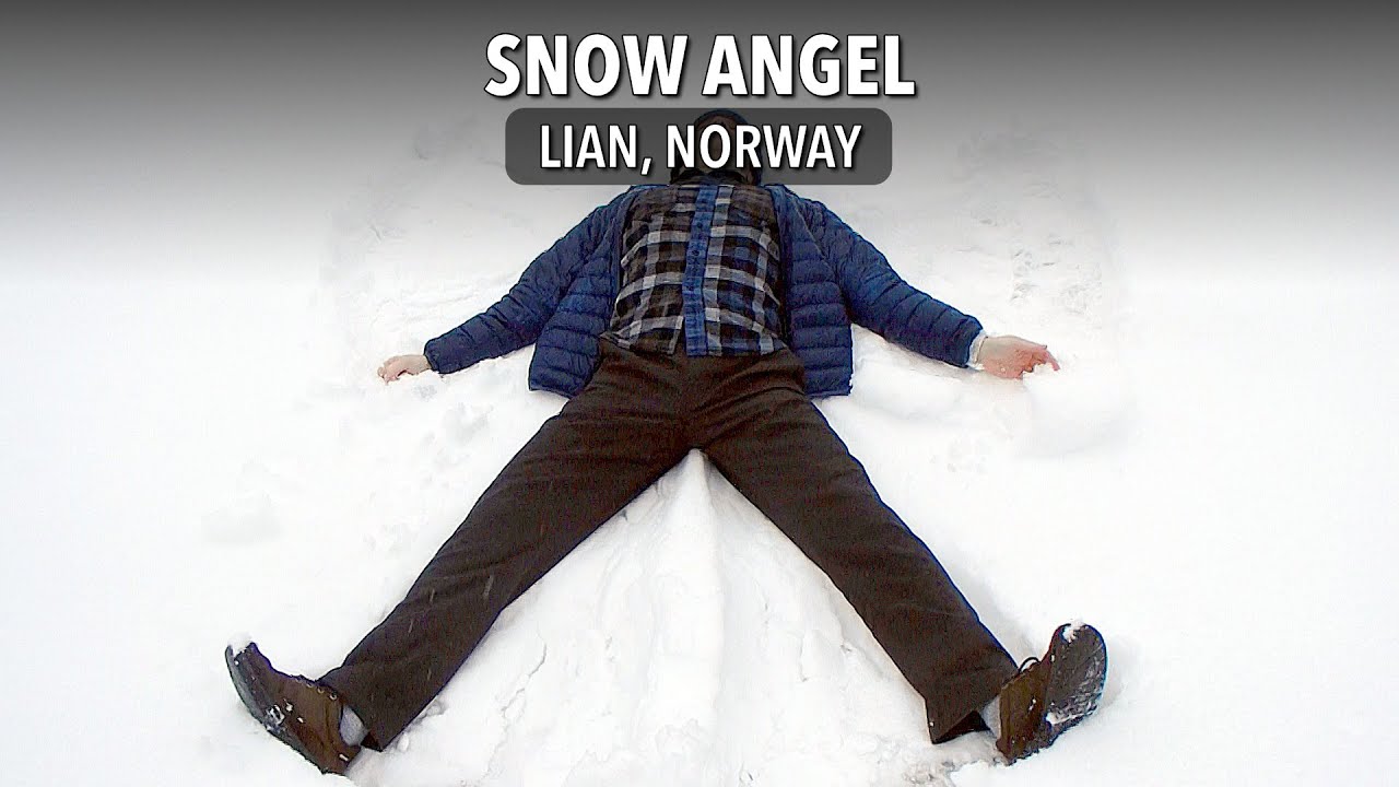 Snow angel in Lian, Norway in February (brrr) - YouTube