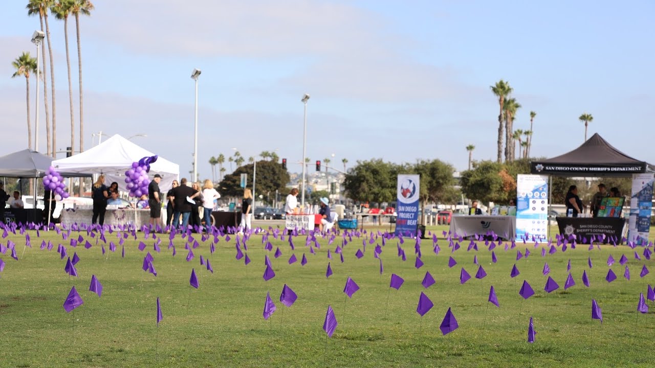 Purple Flags Mark International Overdose Awareness Day Observance - YouTube