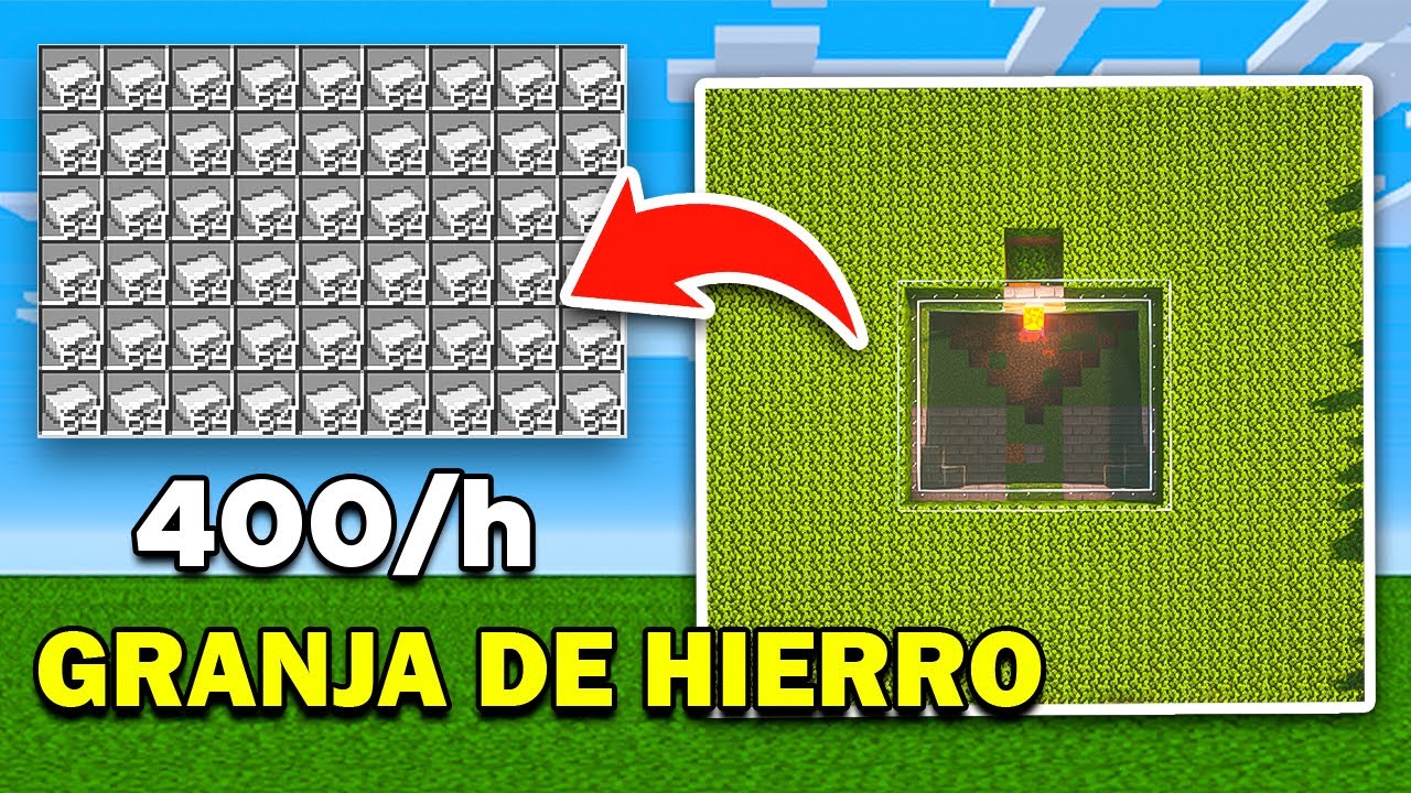 Granja de Hierro Muy Fácil (400 por Hora) - Tutorial Minecraft Java 1. ...