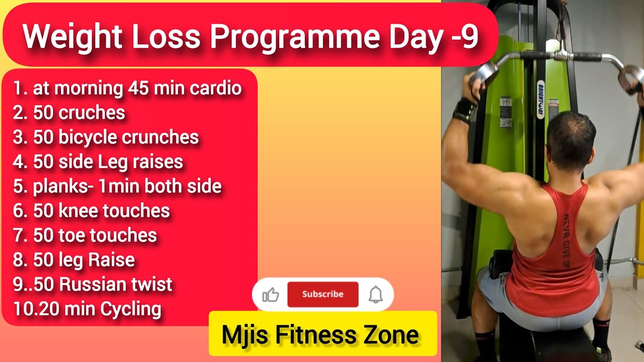 Weight Loss Programme Day -9 - YouTube