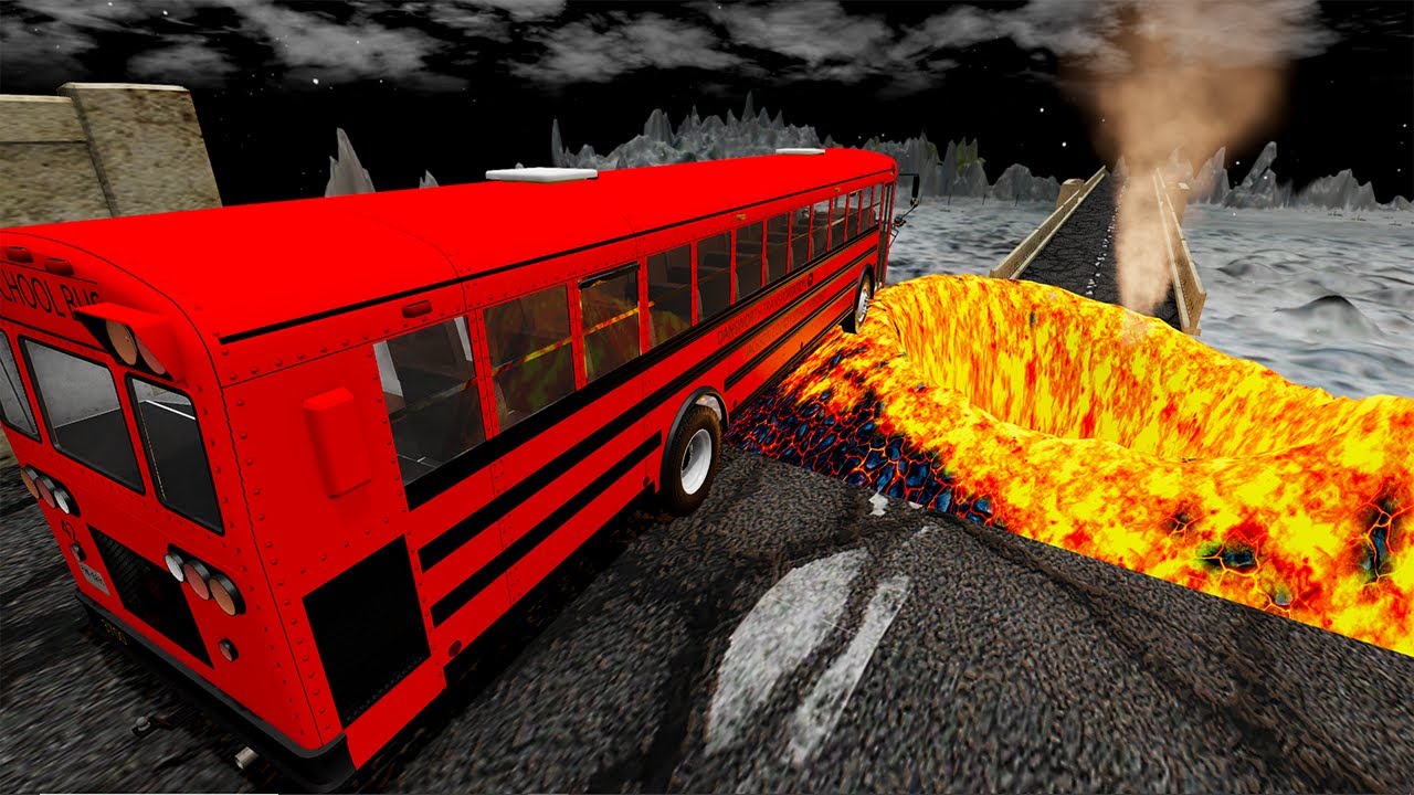 Open Bridge Jumping Over Volcano - BeamNG.Drive - YouTube