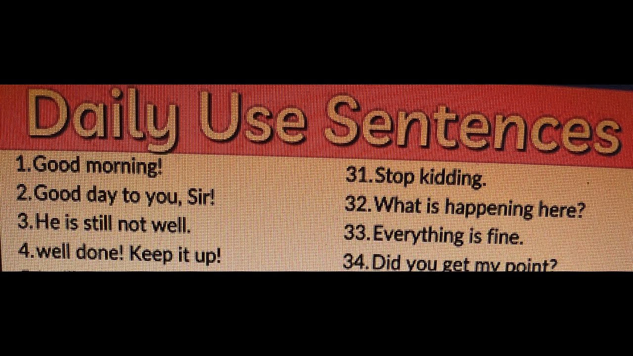 60 DAILY USE ENGLISH SENTENCES FOR LEARNING ENGLISH, Easy English ...