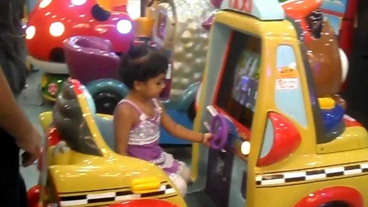 Baby enjoying rides at Tesco Puchong mall - YouTube