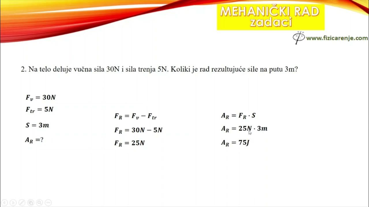 Mehanički rad - zadaci - prvi deo | Fizika za sedmi razred - YouTube