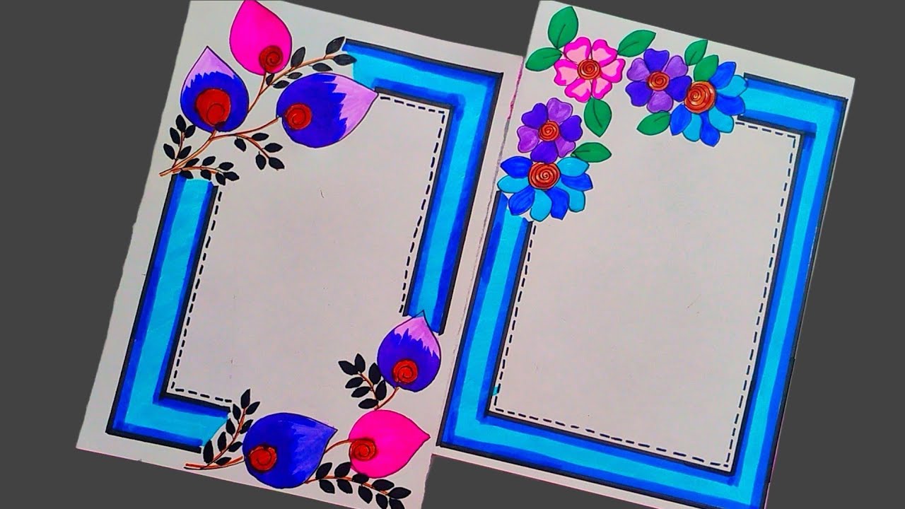 How To Draw Easy And Beautiful Border Design/College Assignment Front ...