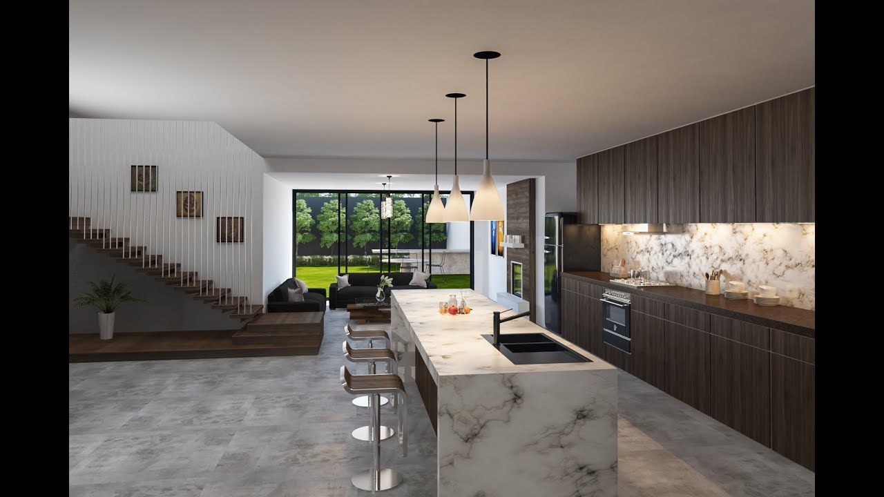 Vray 3ds max interior scene - YouTube