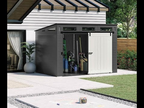 Suncast 10x7 Barn Door Storage Shed Assembly BMS9000 - YouTube