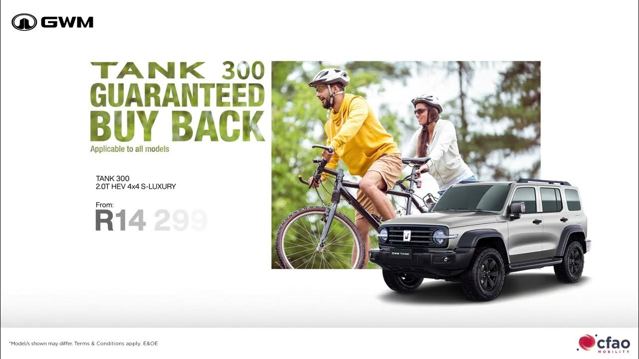 CFAO Mobility - GWM - TANK 300 2.0T HEV 4x4 S-Luxury - YouTube