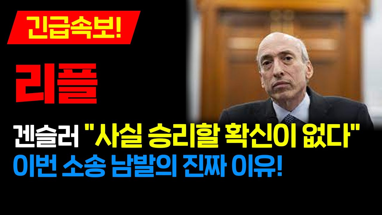 긴급속보 리플겐슬러 사실 승리할 확신이 없다이번 소송 남발의 진짜 이유 리플코인전망 리플코인호재 리플전망 리플코인
