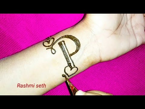 P Letter Mehndi Design Henna tattoo || Alphabet P Tattoo - YouTube