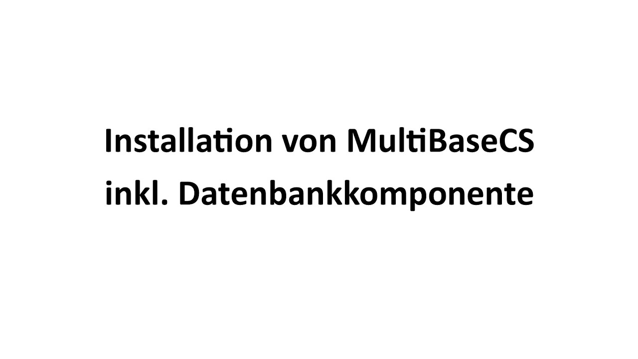 Installation MultiBaseCS - YouTube