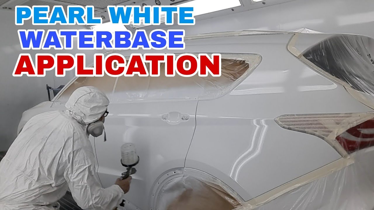PEARL WHITE WATERBASE APPLICATION #autorefinish #waterbased - YouTube