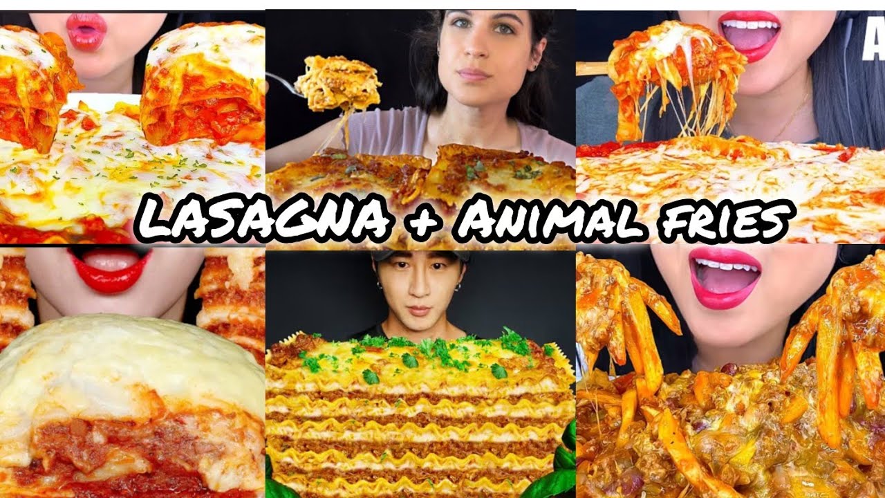 Extra CHEESY LASAGNA Mukbang + ANIMAL STYLE FRIES Asmr Mukbang ...