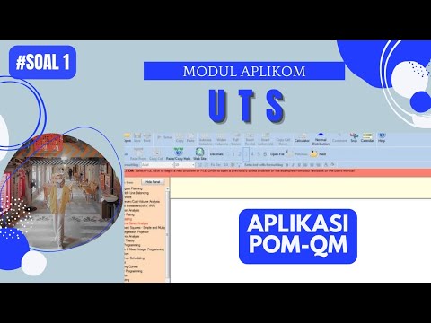 UTS Aplikom POM-QM FOR WINDOWS (soal no 1) - YouTube