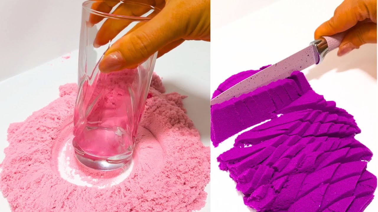 Kinetic Sand Cutting and Squeezing 🥰 Kinetic Sand ASMR 💜 The Most ...