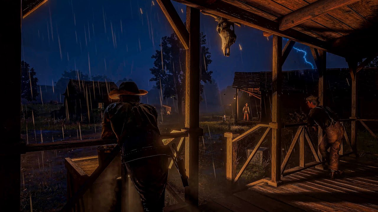 John takes shelter from the severe storm with heavy rain at MacFarlane ...