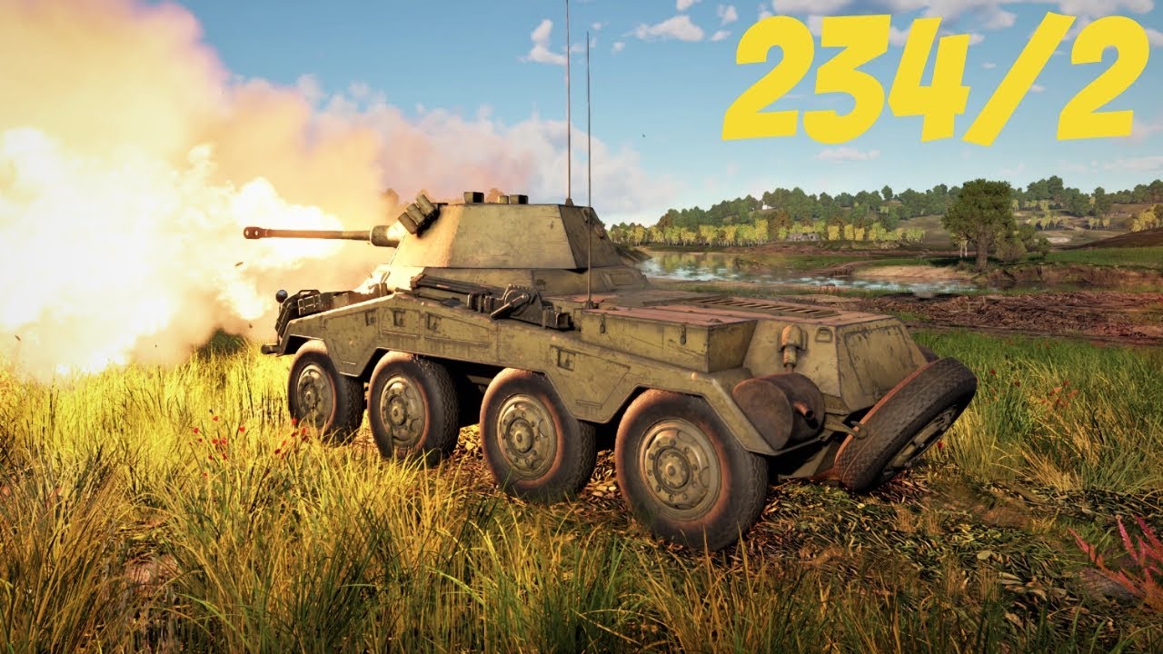 4K UHD-War Thunder Tanks-SD.KFZ 234/2-Eight Wheels of Fury-Gameplay ...