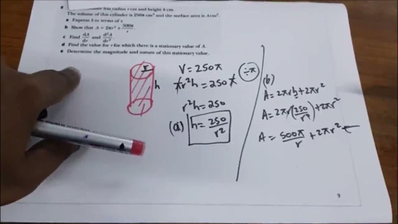 Grade 11 addmaths: Practical maximum and minimum problems - video 3 - YouTube