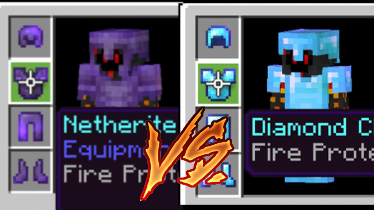 Diamond with Fire Protection 4 vs. Netherite with Fire Protection 4 ...