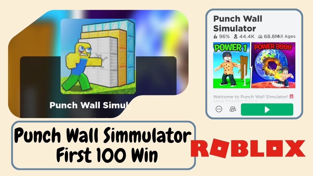 Roblox Punch Wall Simulator - First 100 wins | New Gloves | Walkthrough ...