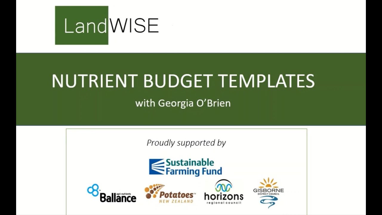 Nitrogen Budget Template Demonstration 2020 05 13 - YouTube