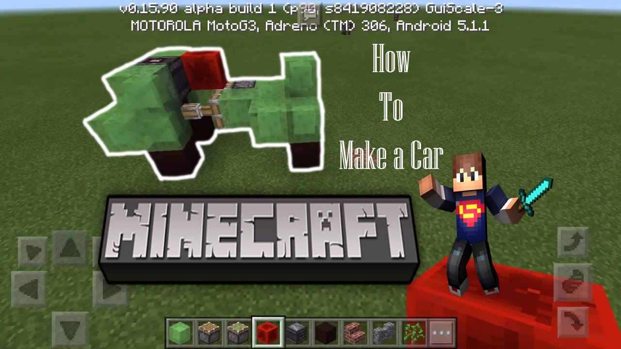 How to Make a Car in Minecraft : Pocket Edition | MCPE Droid - YouTube