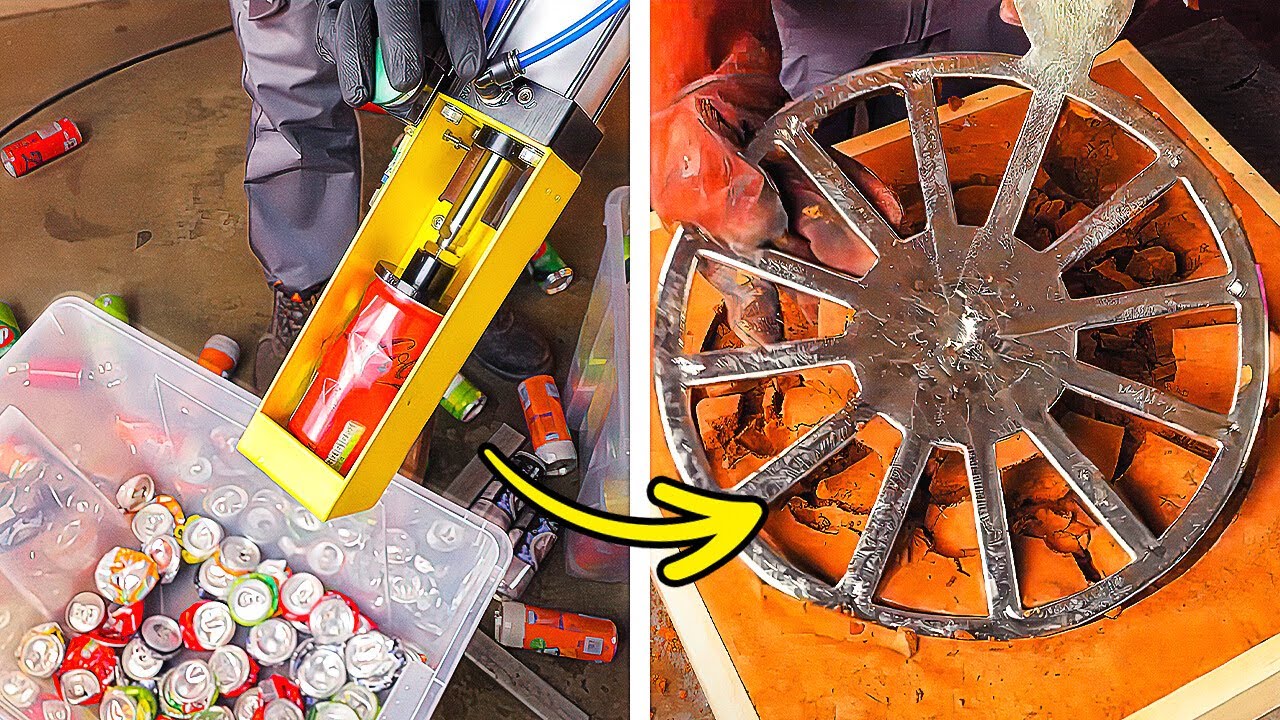 Melting Aluminum for Creative Crafting! From Car Rims to Metallic Phone ...