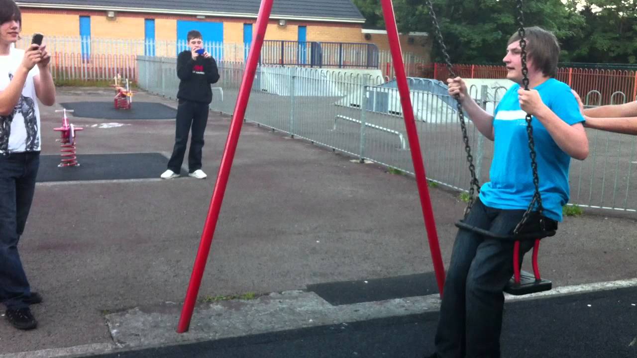 Kid Stuck in swing - YouTube