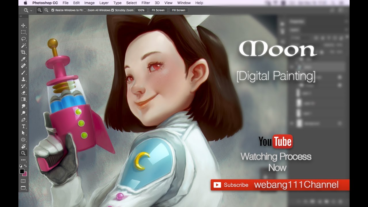 Moon [1st][Digital Painting] - YouTube