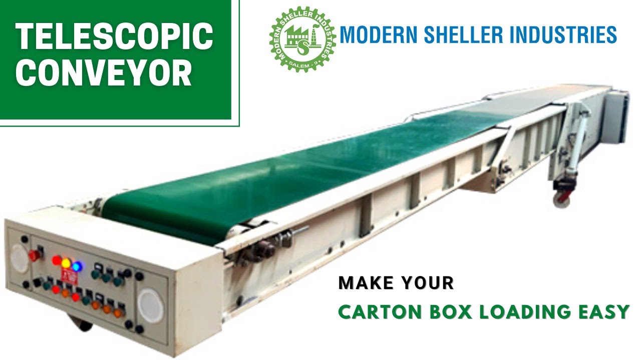 MODERN - Telescopic Conveyor - Hydraulic - Container Loading - YouTube