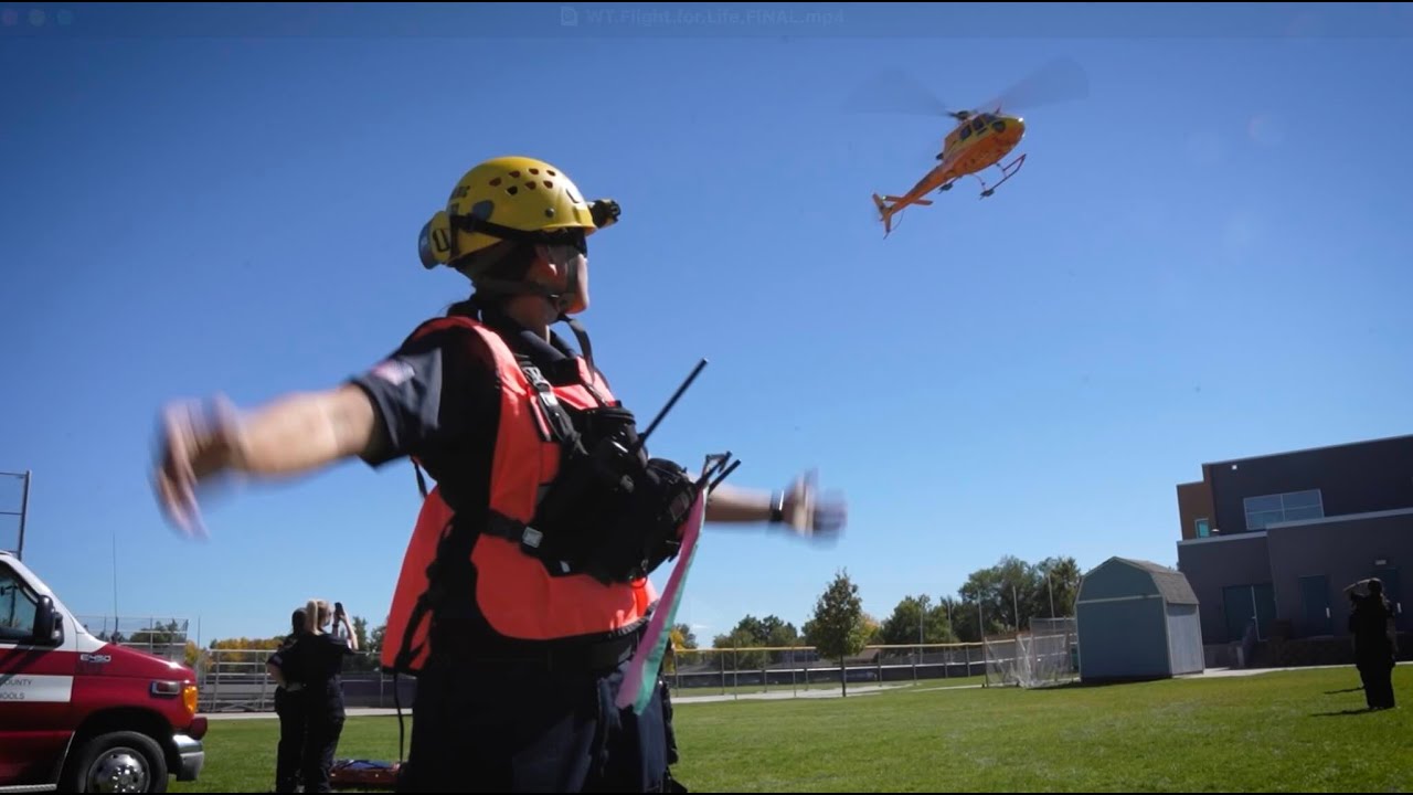 Warren Tech Student EMTs Coordinate a Helicopter Landing - YouTube